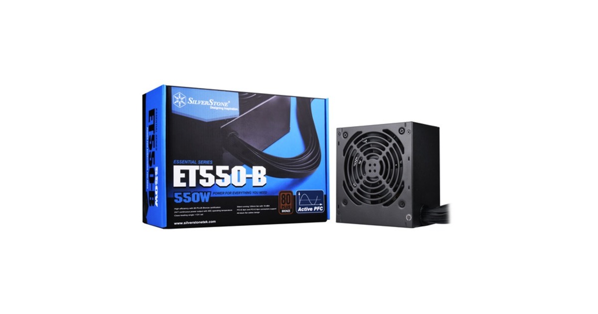 SilverStone SST-ET550-B v1.2 550W, PC-Netzteil schwarz, 2x PCIe, 550 Watt Outlet