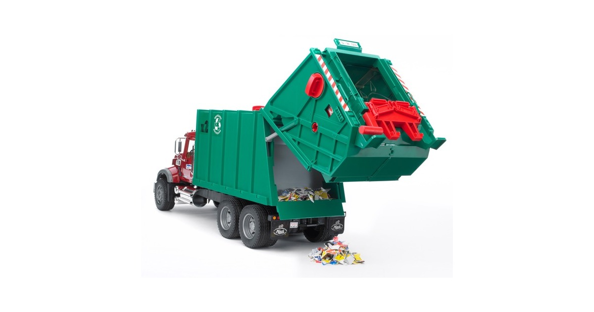 bruder MACK Granite Müll-LKW, Modellfahrzeug grün/rot