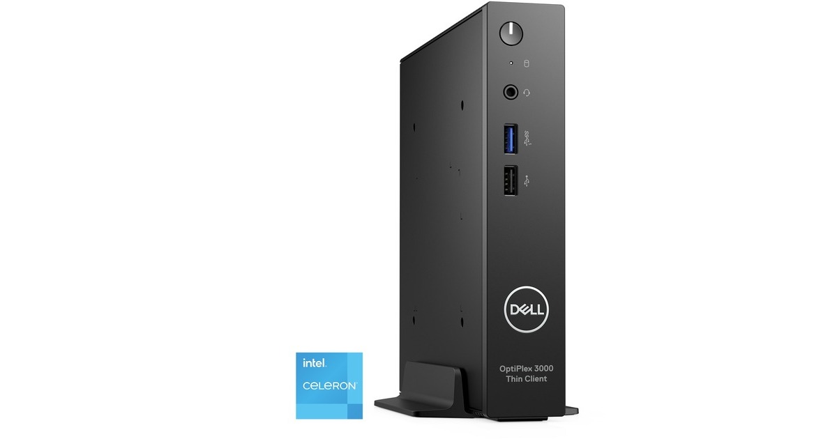 Dell OptiPlex 3000 Thin Client (PW1FF), Mini-PC schwarz, Wyse ThinOS