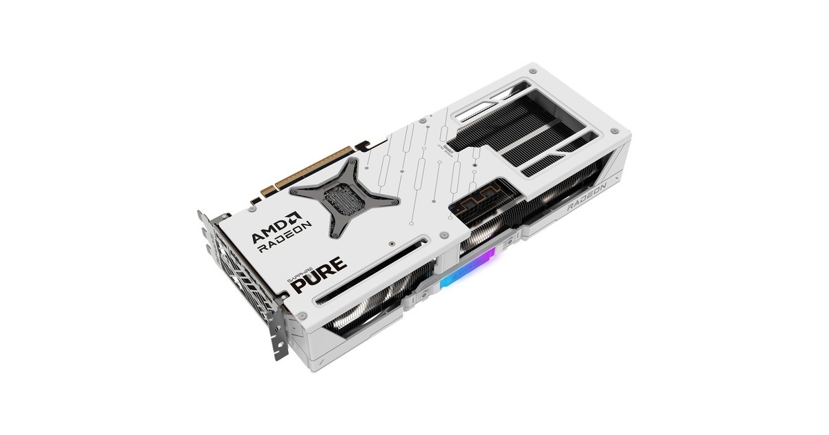 SAPPHIRE Radeon RX 9070 XT Pure, Grafikkarte weiß, RDNA4, GDDR6, 2x ...