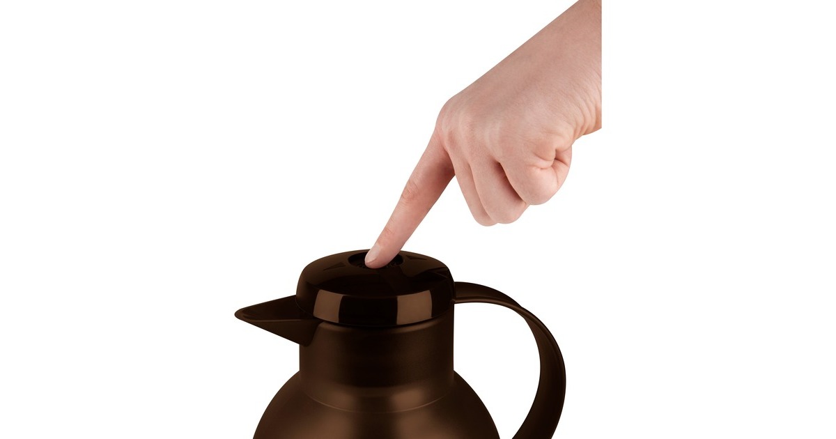 Emsa SAMBA Isolierkanne, 1 Liter dunkelbraun/transparent, QUICK PRESS ...