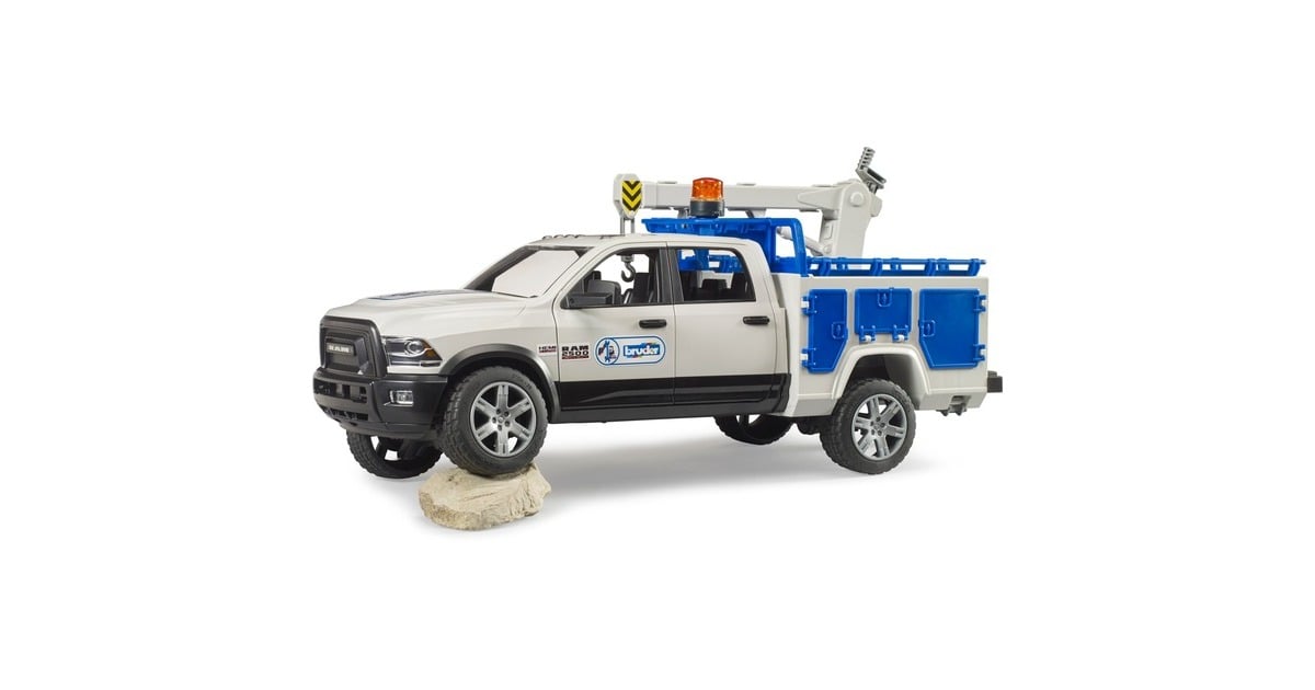 bruder RAM 2500 Service Truck mit Kran und Rundumleuchte, Modellfahrzeug