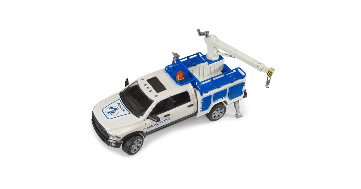 bruder RAM 2500 Service Truck mit Kran und Rundumleuchte, Modellfahrzeug
