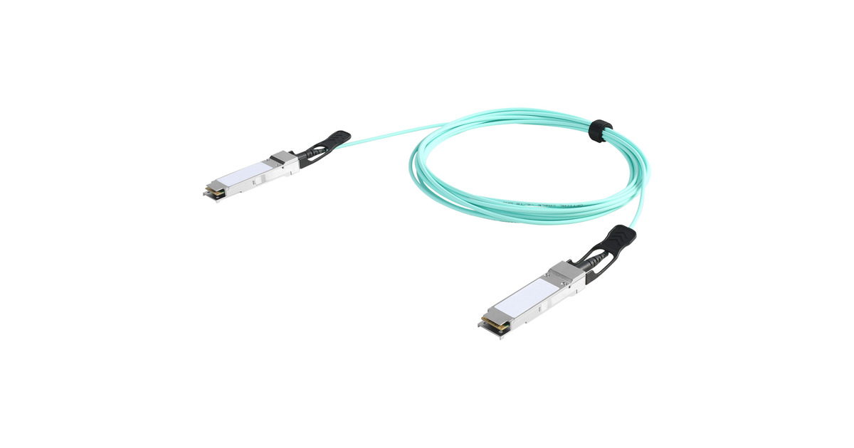 Digitus QSFP+ 40G Active Optical Kabel, 30 Meter hellblau