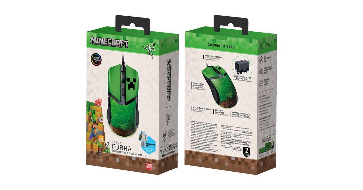 Razer Cobra - Minecraft Edition, Gaming-Maus grün/schwarz