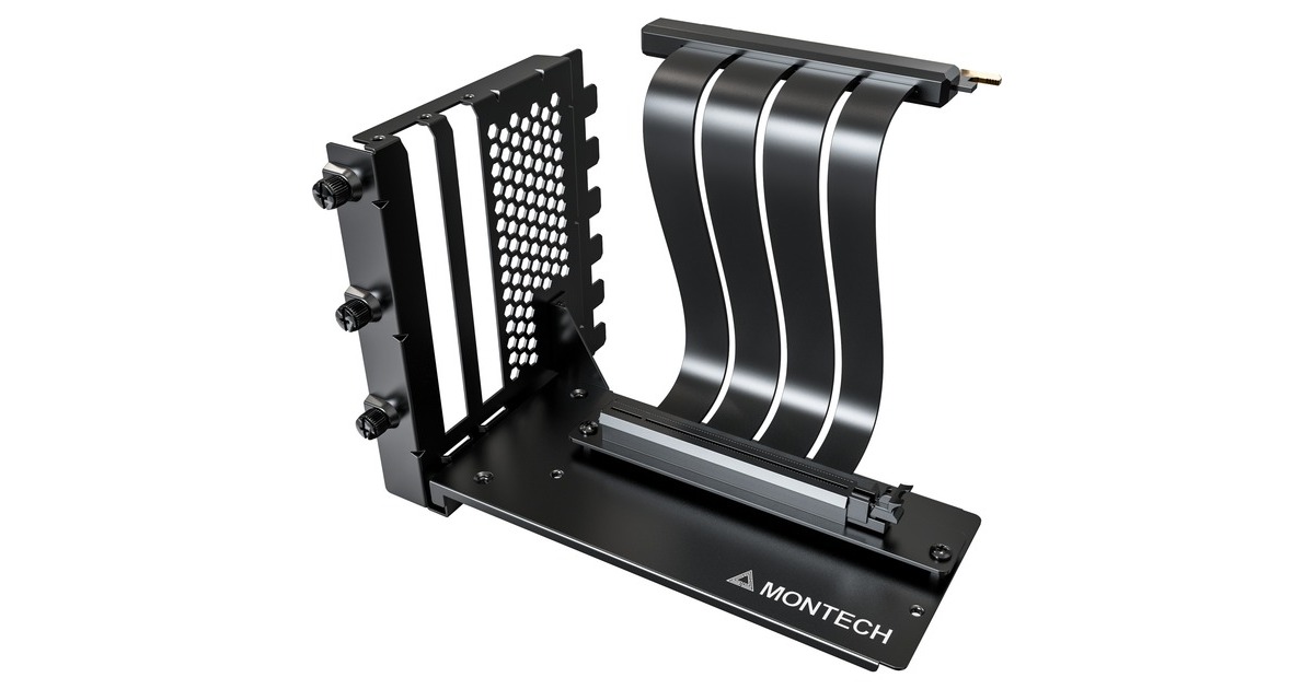Montech Vertikales GPU Mounting Kit, PCIe 4.0 Riser-Kabel schwarz, 20cm ...