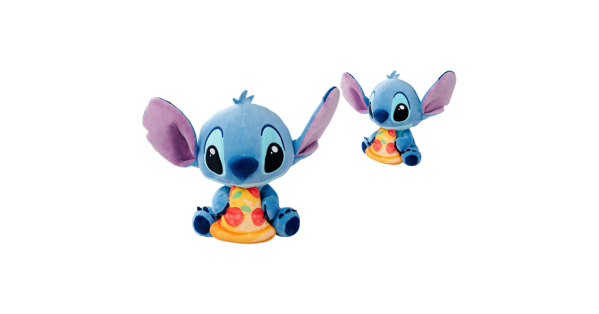 Simba Disney Stitch mit Pizza, Kuscheltier 25 cm