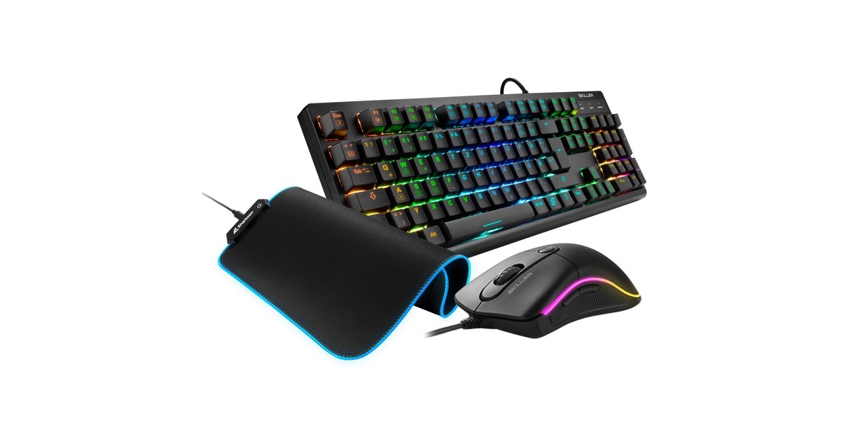 Sharkoon SKILLER Bundle, Desktop-Set schwarz, DE-Layout, Huano Red