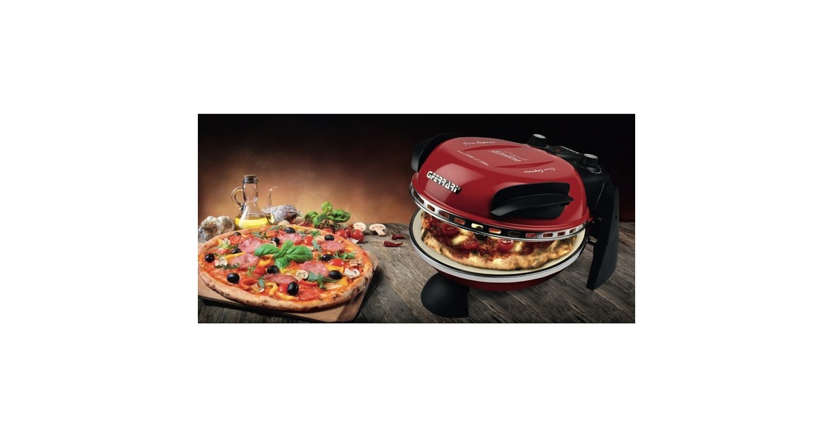 G3 Ferrari Delizia Pizzaofen G10006 rot, 1.200 Watt, für Pizza Ø 31cm