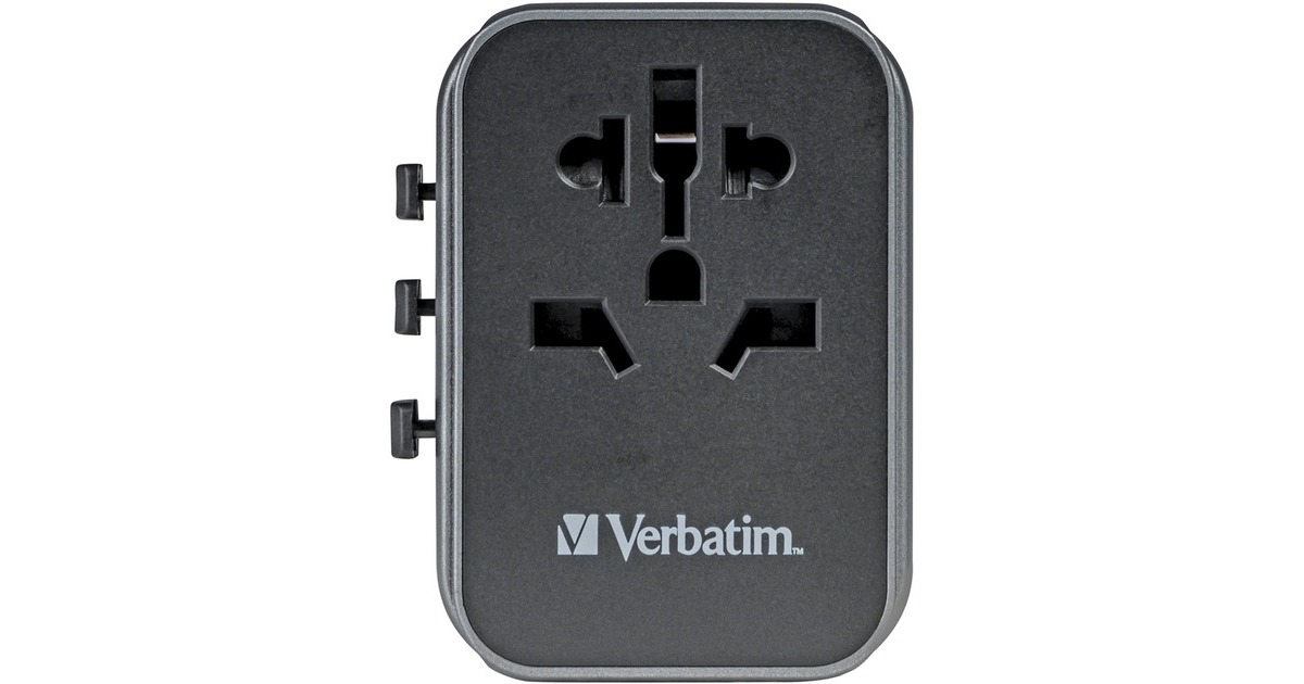Verbatim Universal-Reiseadapter UTA-03, Reisestecker schwarz/silber, 2x ...