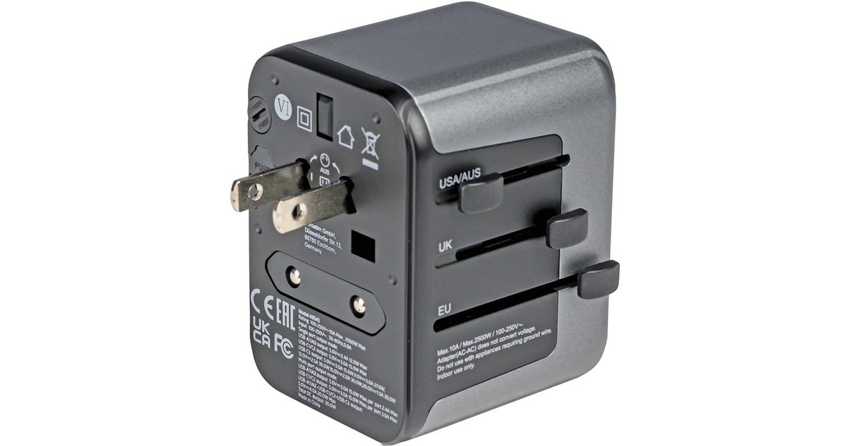 Verbatim Universal-Reiseadapter UTA-03, Reisestecker schwarz/silber, 2x ...