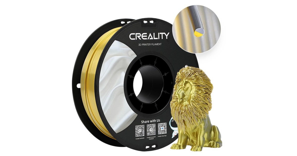 Creality CR-Silk PLA Filament Gold/Silber, 3D-Filament 1 kg, 1,75 mm ...
