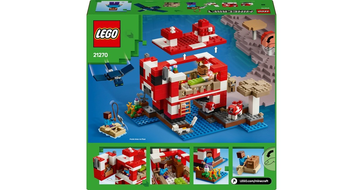 LEGO 21270 Minecraft Das Pilzkuh-Haus, Konstruktionsspielzeug