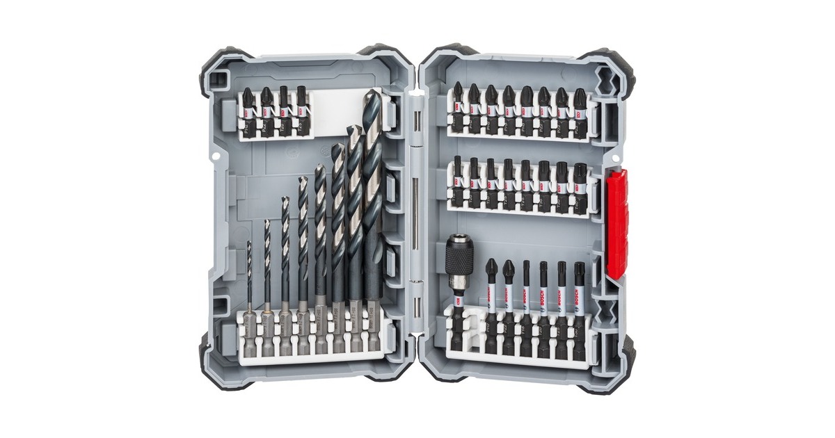 Bosch Professional Impact Control-Schrauberbit-Set m. HSS-Bohrern, 1/4", 35-teilig, Bohrer ...