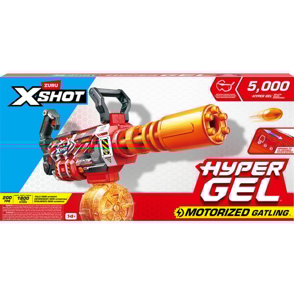 ZURU XSHOT Hyper Gel Gattlin Blaster, Gel-Blaster